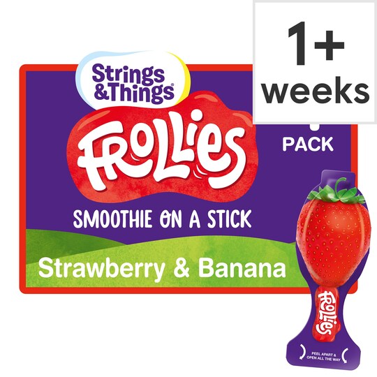 Strings & Things Frollies Strawberry & Banana 4X25g - Tesco Groceries