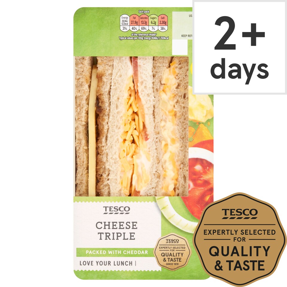 Tesco Cheese Triple Sandwich - Tesco Groceries