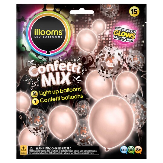 Illoom 15 Rose Gold Confetti Balloon - Tesco Groceries