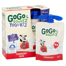 Gogo Squeez Yogurt Snack Strawberry 4X85g - Tesco Groceries