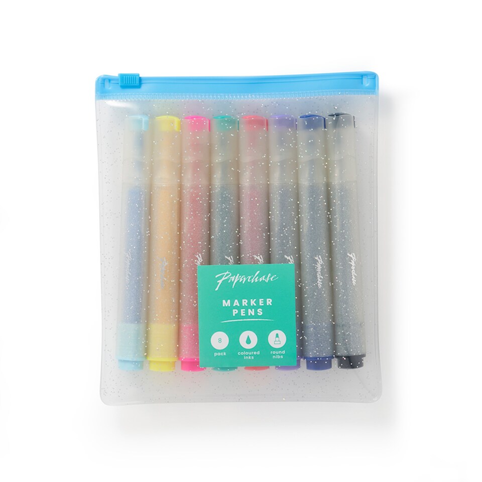 Paperchase Happy Space Set of 8 Chunky Colouring Markers - Tesco Groceries