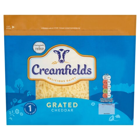 Creamfields Grated Cheddar 450G - Tesco Groceries