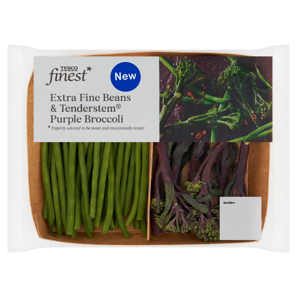 Tesco Finest Purple Tenderstem & Extra Fine Beans 190g - Tesco Groceries