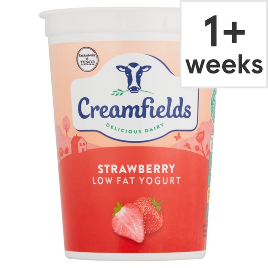 Creamfields Strawberry Low Fat Yogurt 450G - Tesco Groceries