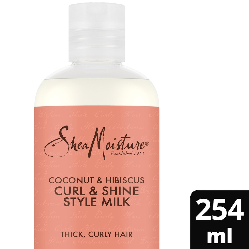 Shea Moisture Coconut Hibiscus Curl Shine Style Milk 254ml Tesco