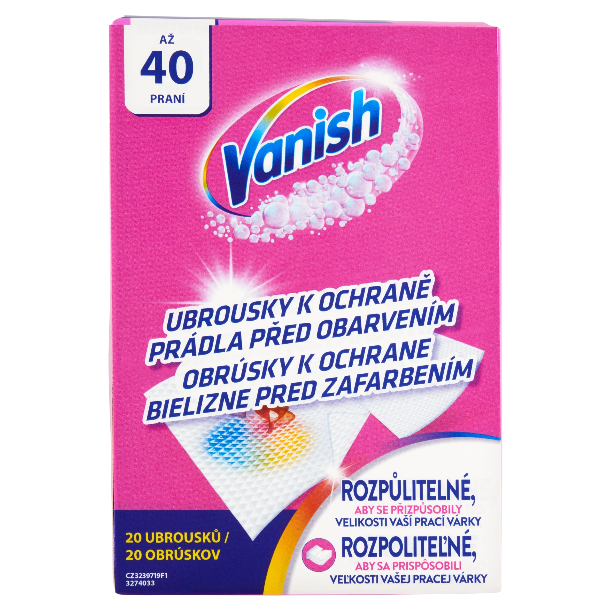 Vanish Color Protect Laundry Napkins 40 Washes 20 pcs - Tesco Groceries