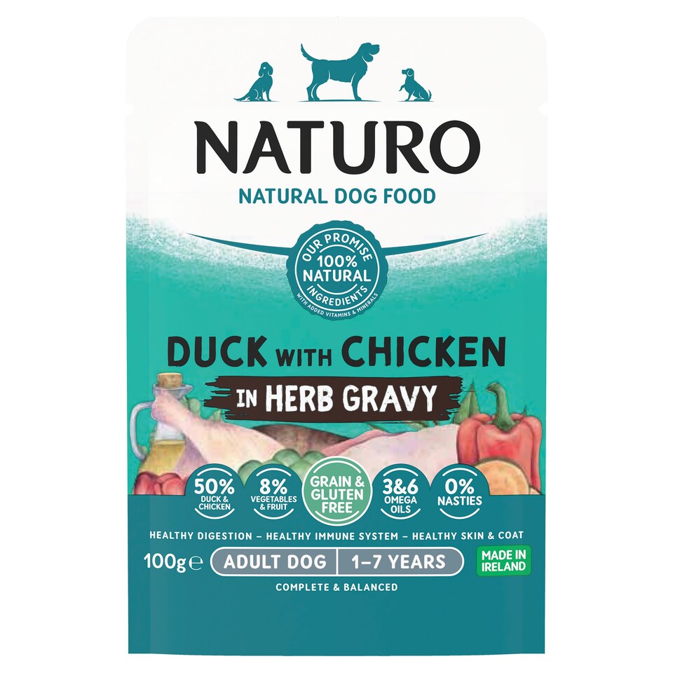 Naturo Adult Dog Grain & Gluten Free Duck with Chicken in Herb Gravy ...