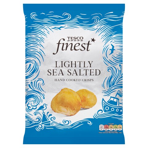 Tesco Finest Lightly Sea Salted Hand Cooked Crisps 150 g - Tesco Groceries