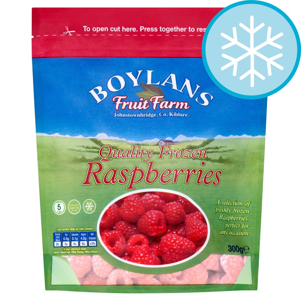 Boylans Fruit From Qlty Fzn Raspberries 300G - Tesco Groceries