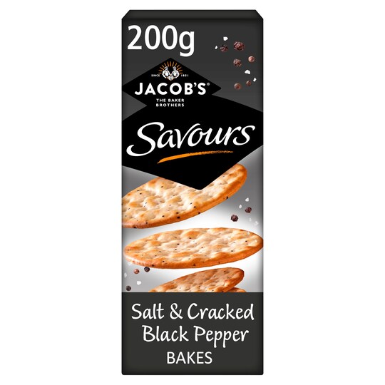 Jacobs Savours Salt & Black Pepper Bakes 200G - Tesco Groceries