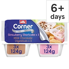 Muller Corner Strawberry Shortcakes & Milk Chocolate Digestive 6 X 124G ...