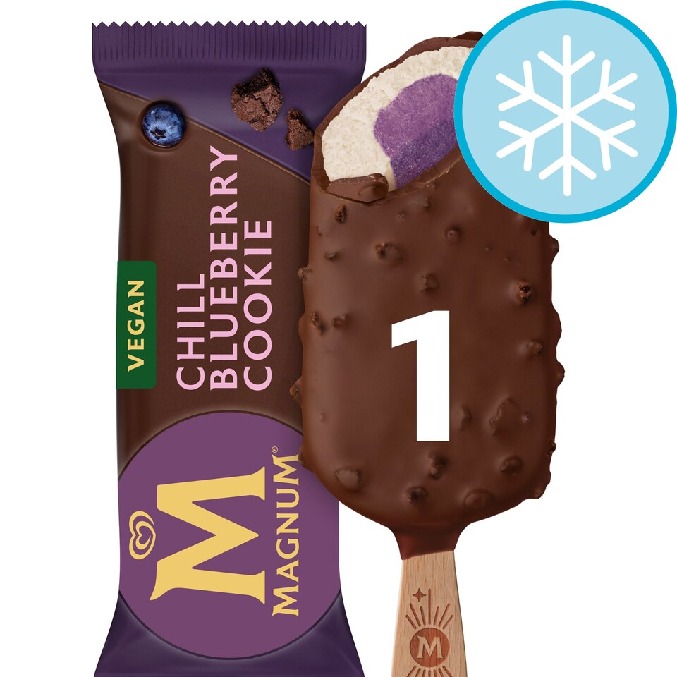 Magnum Chill Chocolate, Blueberry Cookies Ice Cream Stick 90ml - Tesco ...