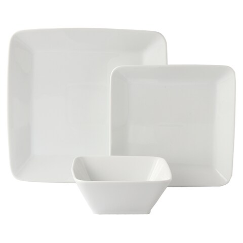 F&F Home Pearce White Square 12 piece dinner set - Tesco Groceries