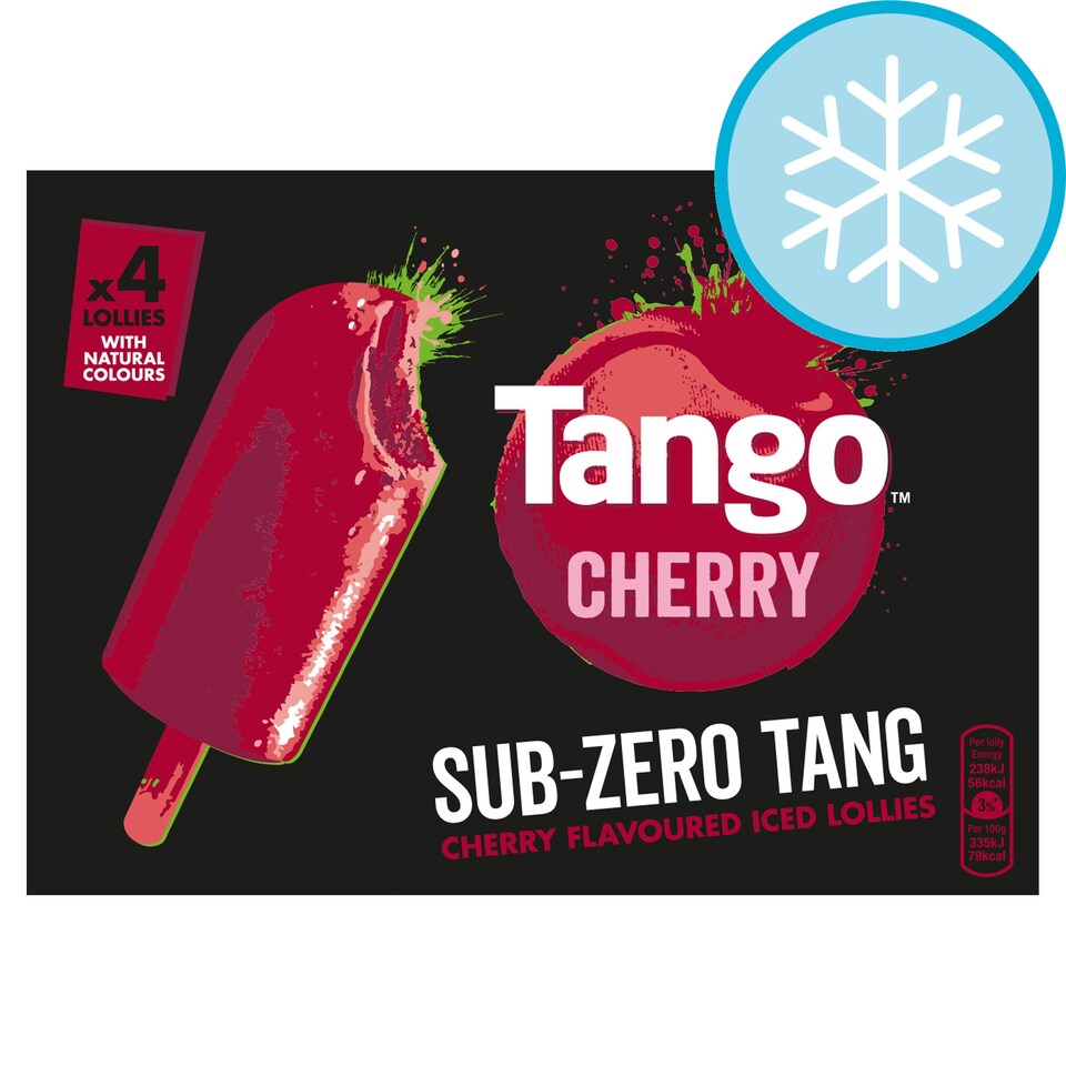 Tango Cherry Sub Zero Tangerine Ice Lollies 4X70ml - Tesco Groceries