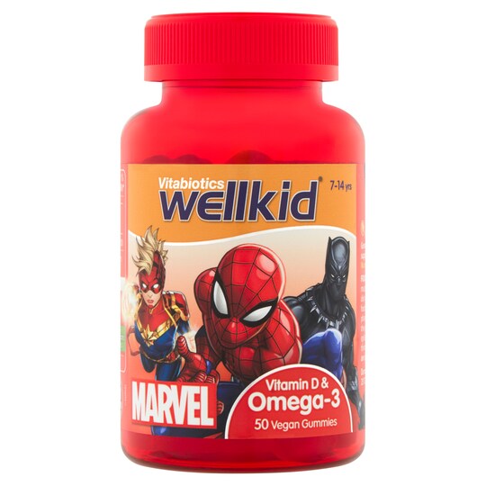 Wellkid Marvel Omega3 & Vitamin D Orange Gummies X50 - Tesco Groceries