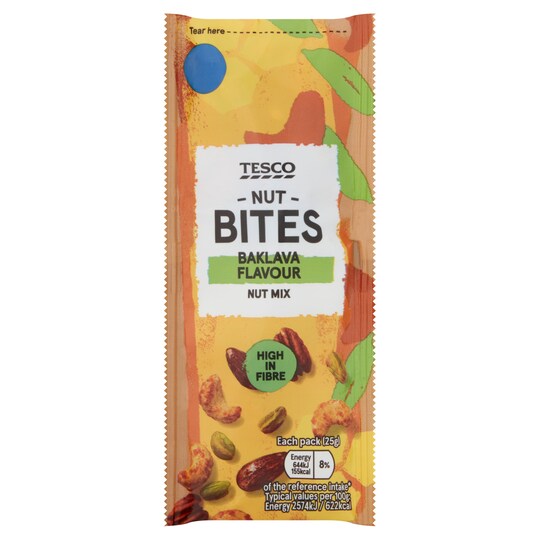Tesco Nut Bites Mix Baklava Flavour 25G - Tesco Groceries
