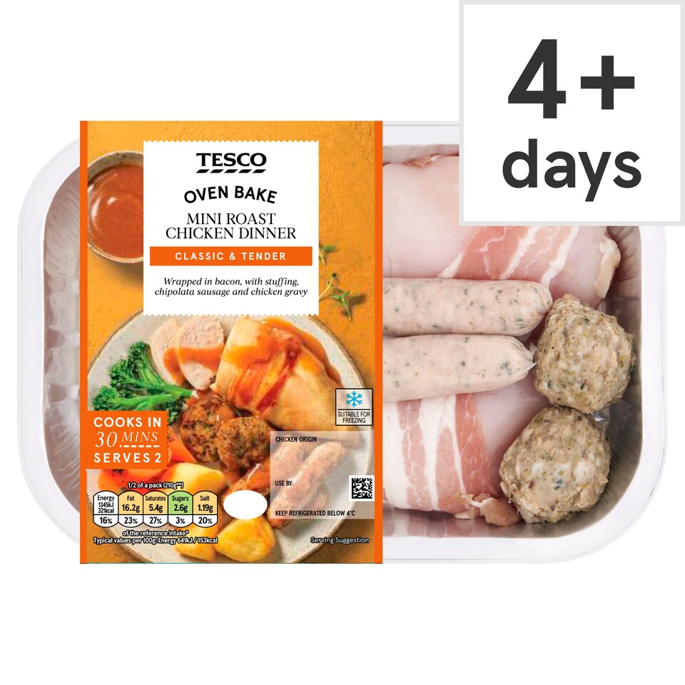 Tesco Mini Roast Chicken Dinner 458G - Tesco Groceries