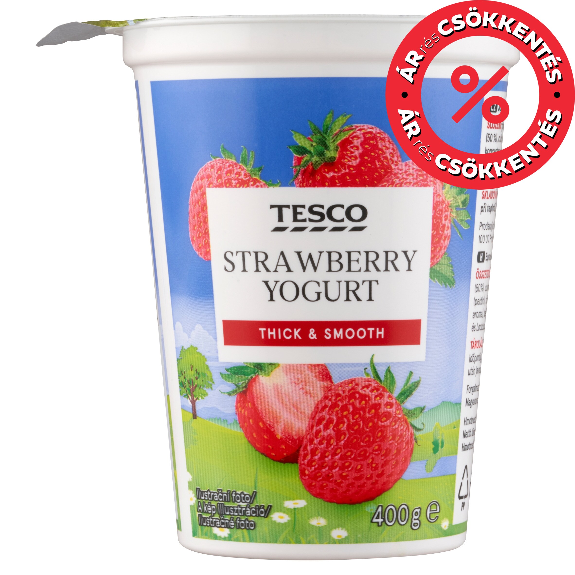 Tesco Low-Fat Strawberry Yogurt 400 g - Tesco Groceries