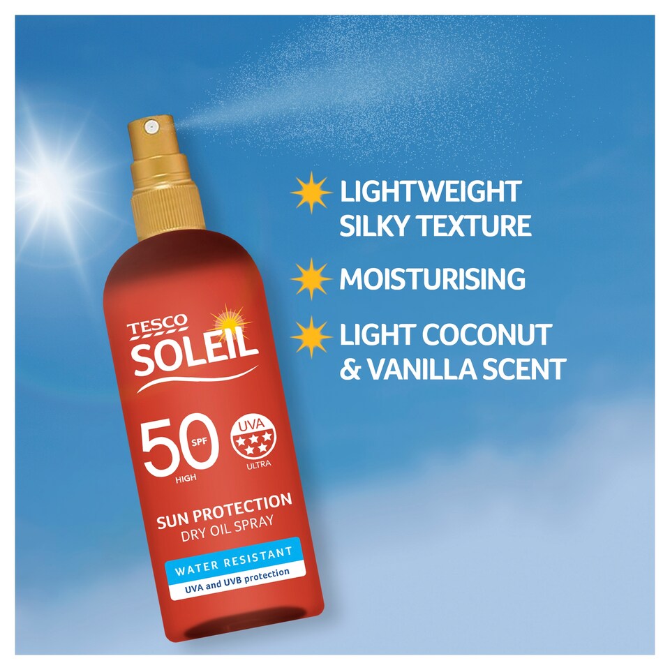 Tesco Soleil Dry Oil Sun Spray Spf 50 150Ml - Tesco Groceries