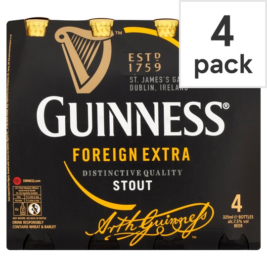 Guinness Nigerian Stout Bottle 4 X 325Ml - Tesco Groceries
