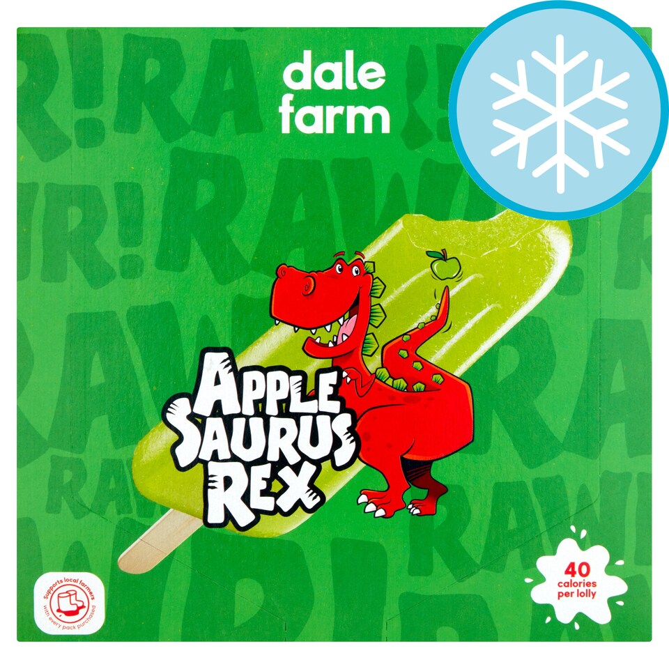 Dale Farm Apple Saurus Rex Lollies 8Pk - Tesco Groceries