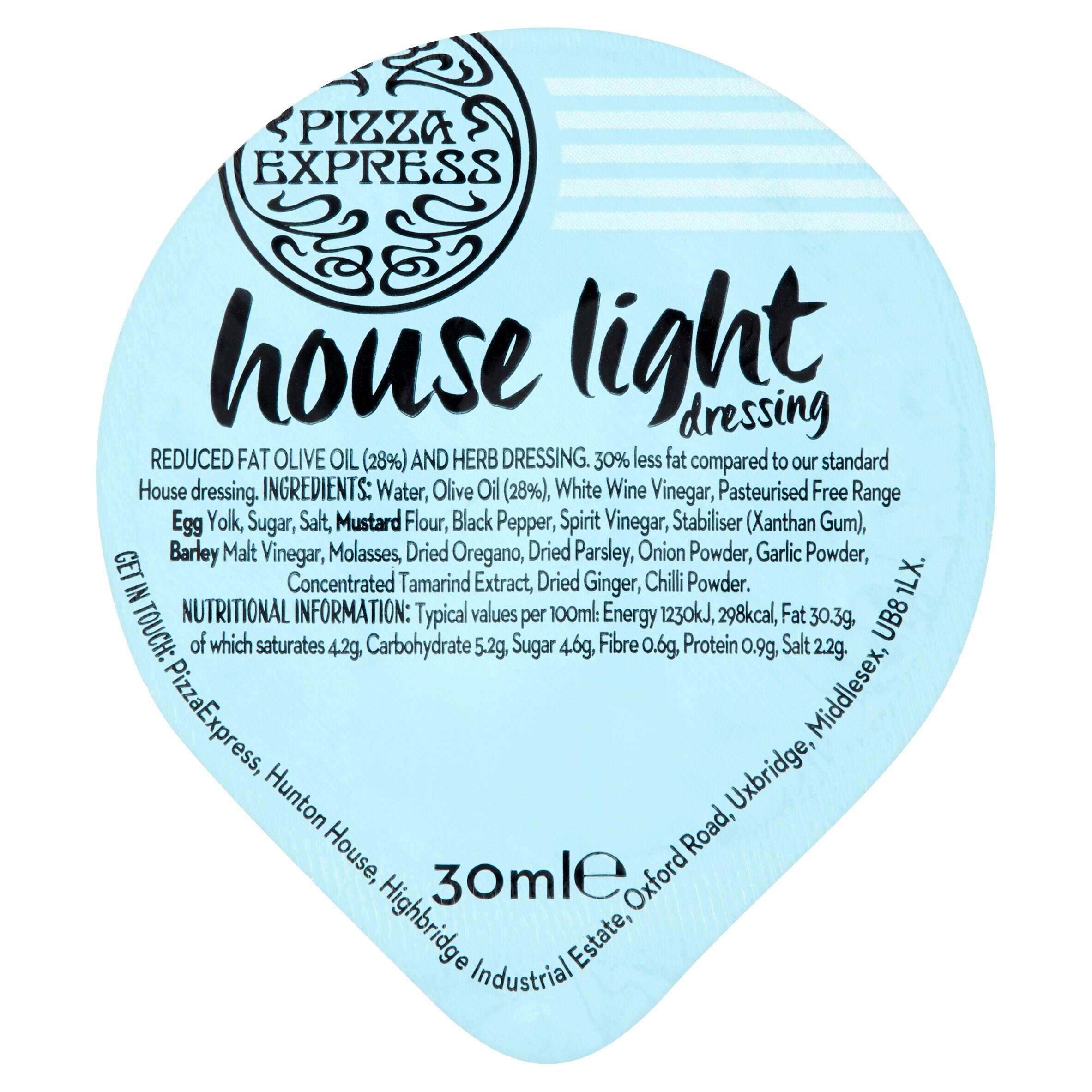 Pizza Express Dressing Pot House Light 30ml - Tesco Groceries