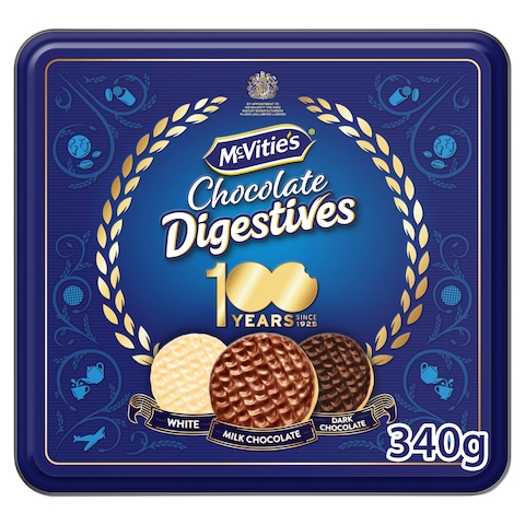 McVitie's Chocolate Digestives 100years Tin Biscuit Selection 340g ...