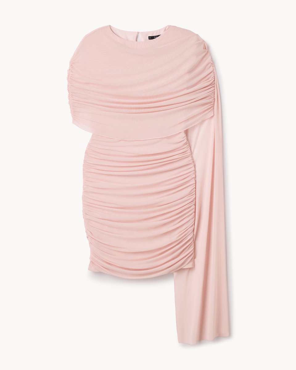 F&F Ruched Draped Mini Dress in Pink - Tesco Groceries