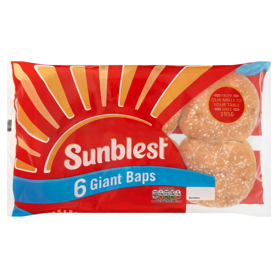 SUNBLEST GIANT BAPS 6S - Tesco Groceries