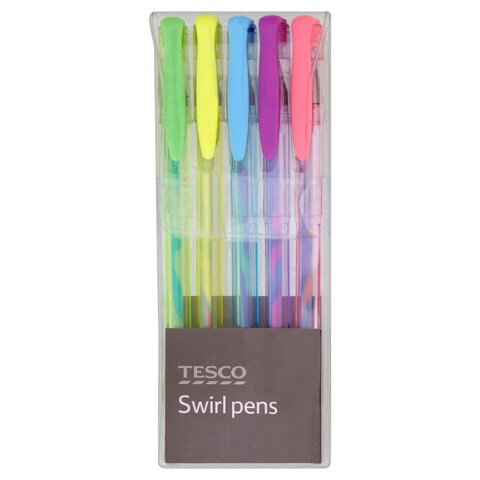 Tesco Swirl Gel Pens 5 Pack - Tesco Groceries