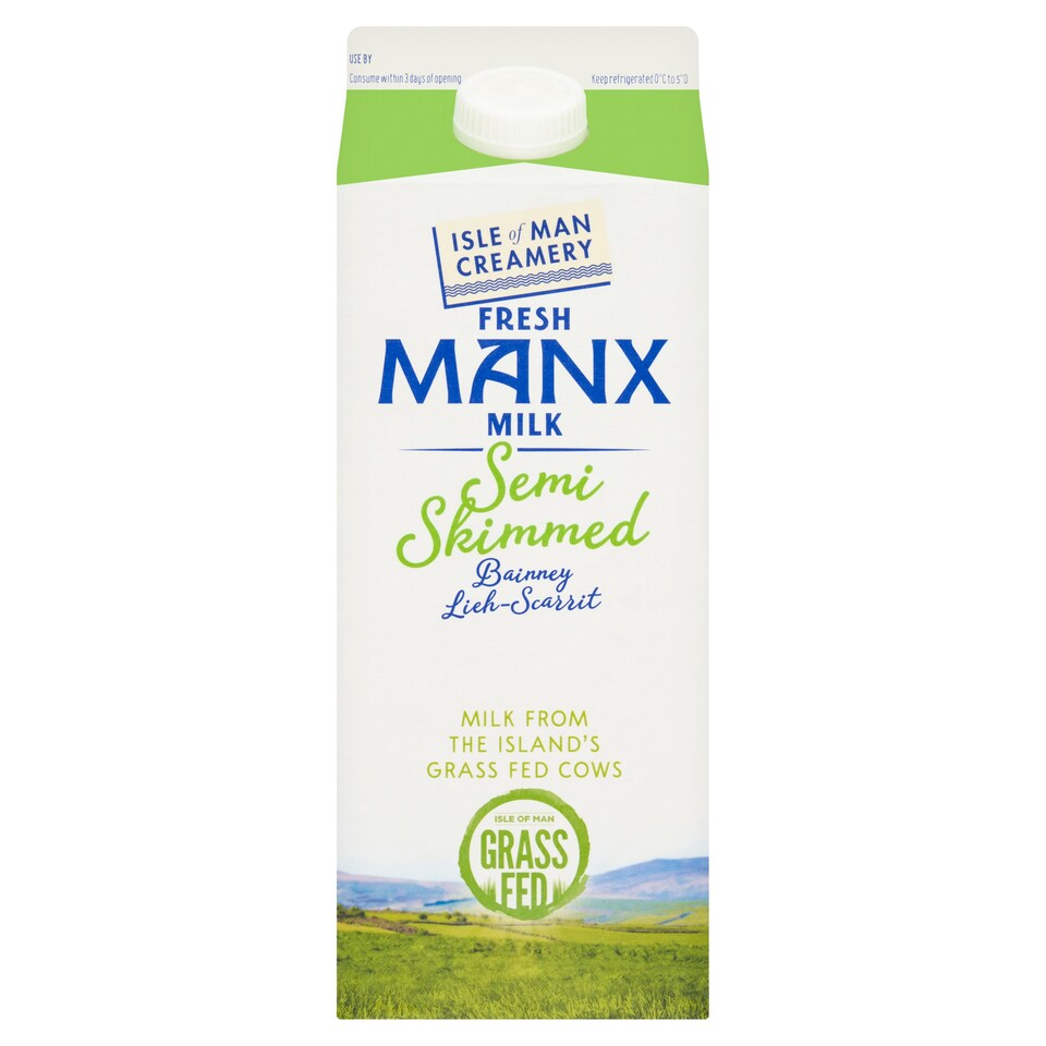 Isle Of Man Creamery Semi Skimmed Milk 1.75L - Tesco Groceries