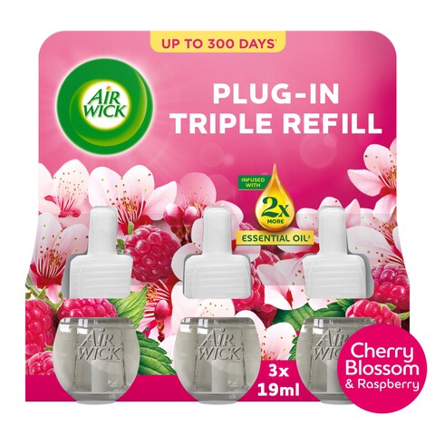 Airwick Air Freshener Plug In Triple Refill Cherry Blossom & Raspberry ...