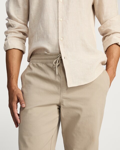 F&F Slim Fit Drawstring Waist Chino Trousers in Stone - Tesco Groceries