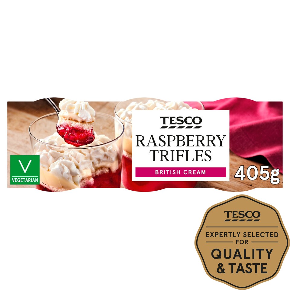 Tesco Raspberry Trifles 405G (3X135g) - Tesco Groceries
