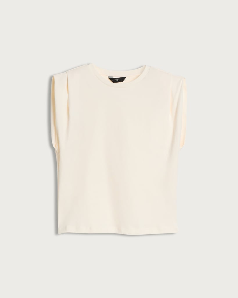 F&F Pure Cotton Boxy Sleeveless Top in Cream - Tesco Groceries