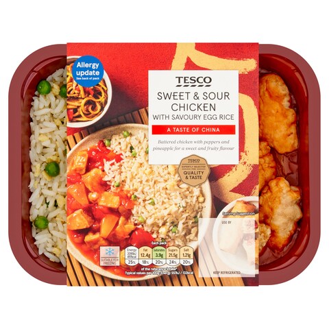 TESCO SWEET & SOUR CHICKEN WITH EGG RICE 400G - Tesco Groceries