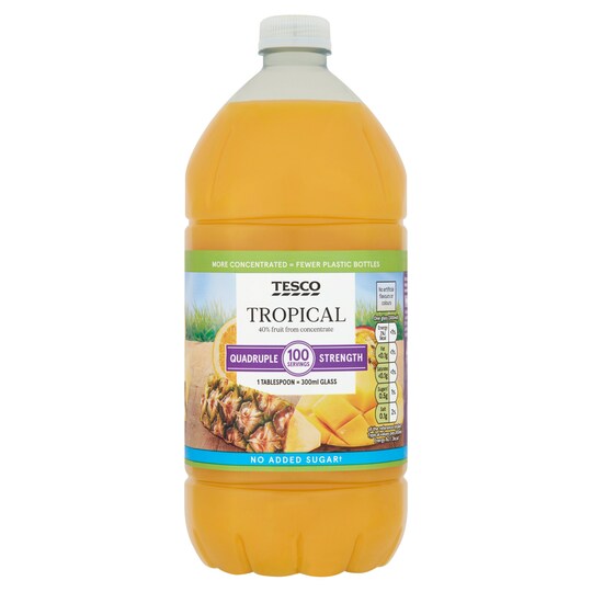 Tesco Quadruple Strength Tropical Squash No Added Sugar 1.5L - Tesco ...