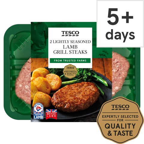 Tesco 2 Lightly Seasoned Lamb Grill Steaks 300G - Tesco Groceries