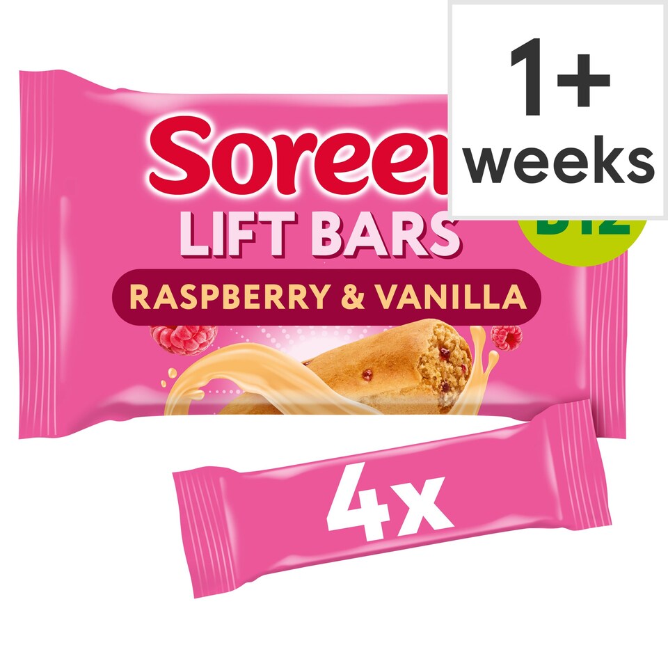 Soreen Lift Bars Raspberry and Vanilla 4 Pack 168g - Tesco Groceries
