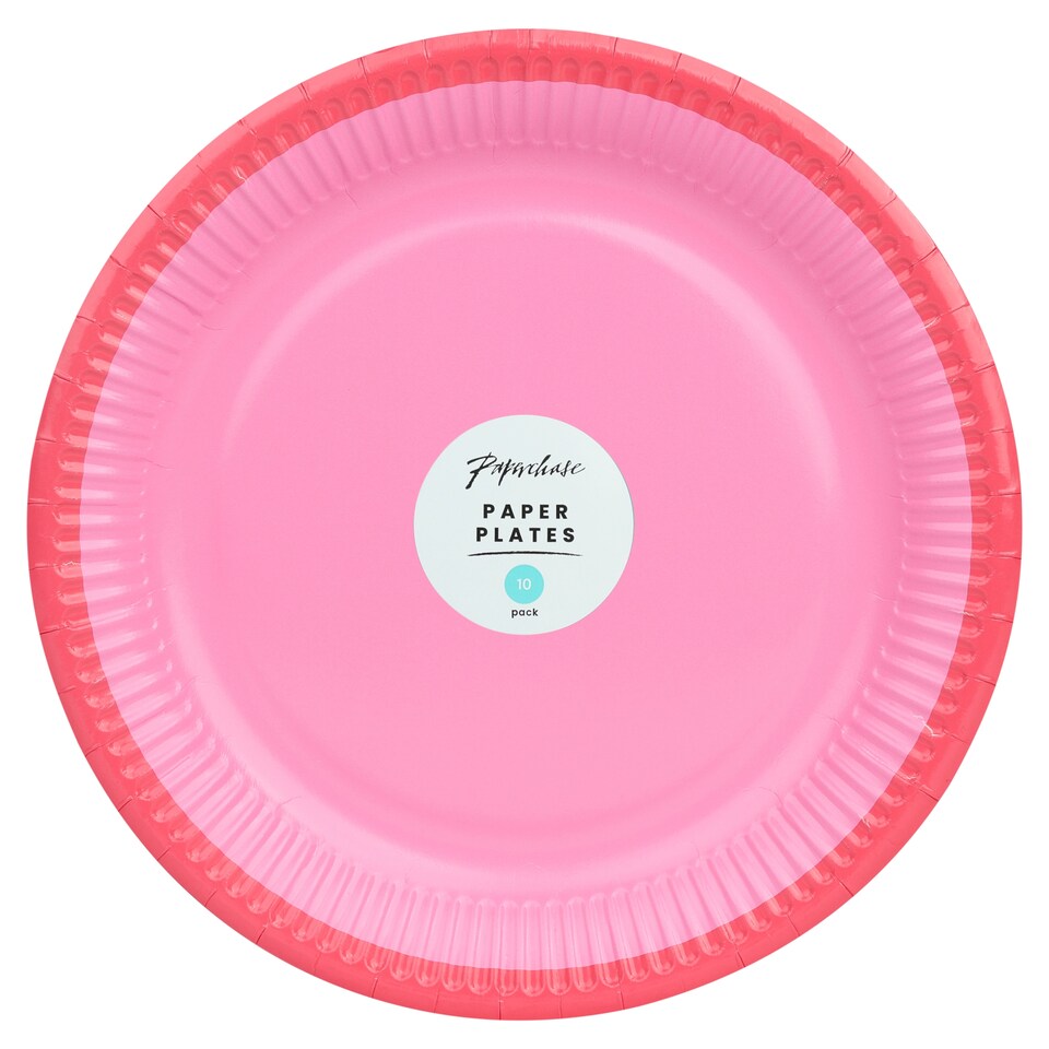 Paperchase Pink/Red Plate 10pk - Tesco Groceries