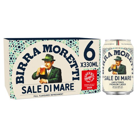 Birra Moretti Sale Di Mare Lager Beer Can 6x330ml - Tesco Groceries