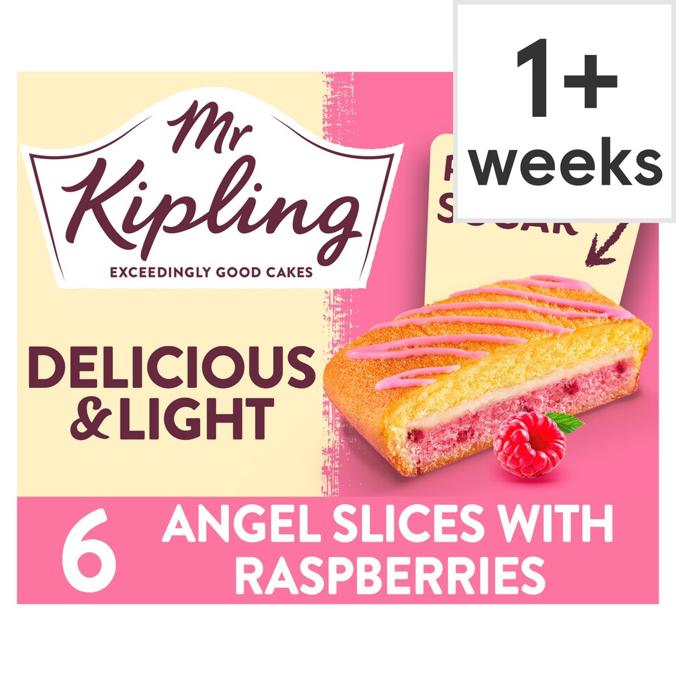 Mr Kipling Angel Slices Raspberry Cake 6 Pack - Tesco Groceries