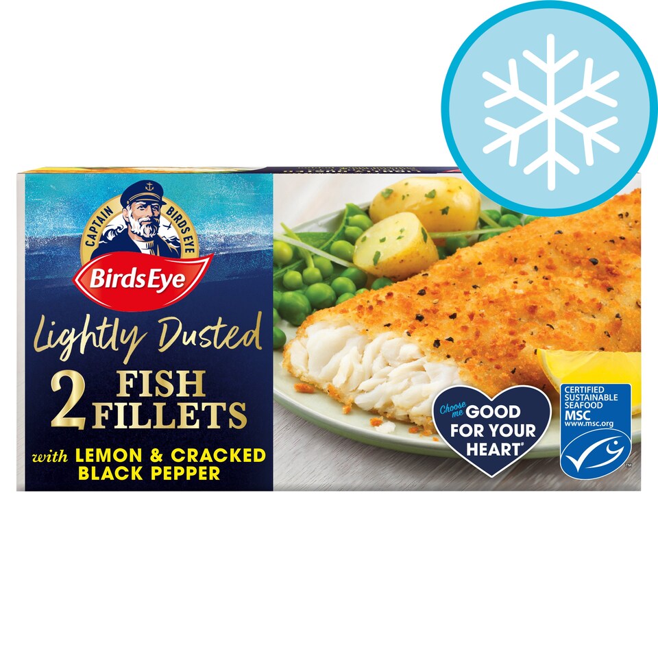 Birdseye Lightly Dusted 2 Fish Fillets Lemon & Pepper 280G - Tesco ...