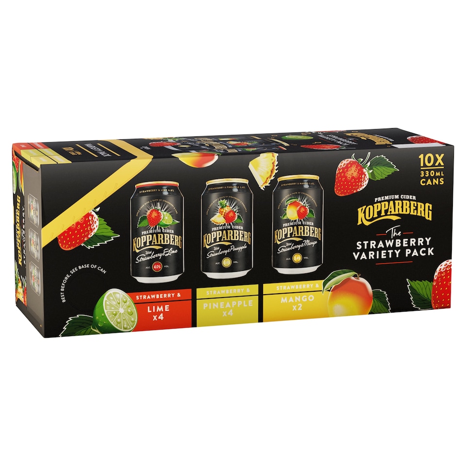 Kopparberg Strawberry Variety Pack 10 X 330Ml - Tesco Groceries