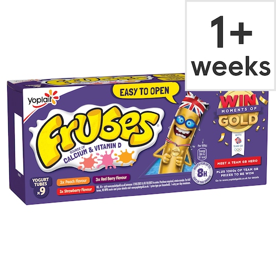 Frubes Strawberry Red Berry & Peach Yogurts 9X37g - Tesco Groceries