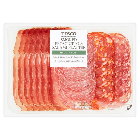 Tesco Smoked Prosciutto & Salami Plat 200G - Tesco Groceries