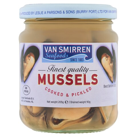 Van Smirren Mussels Cooked 8 Pickled 205G - Tesco Groceries