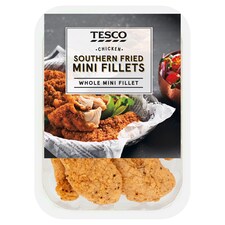 Tesco Southern Fried Breaded Chicken Mini Fillets 305G - Tesco Groceries