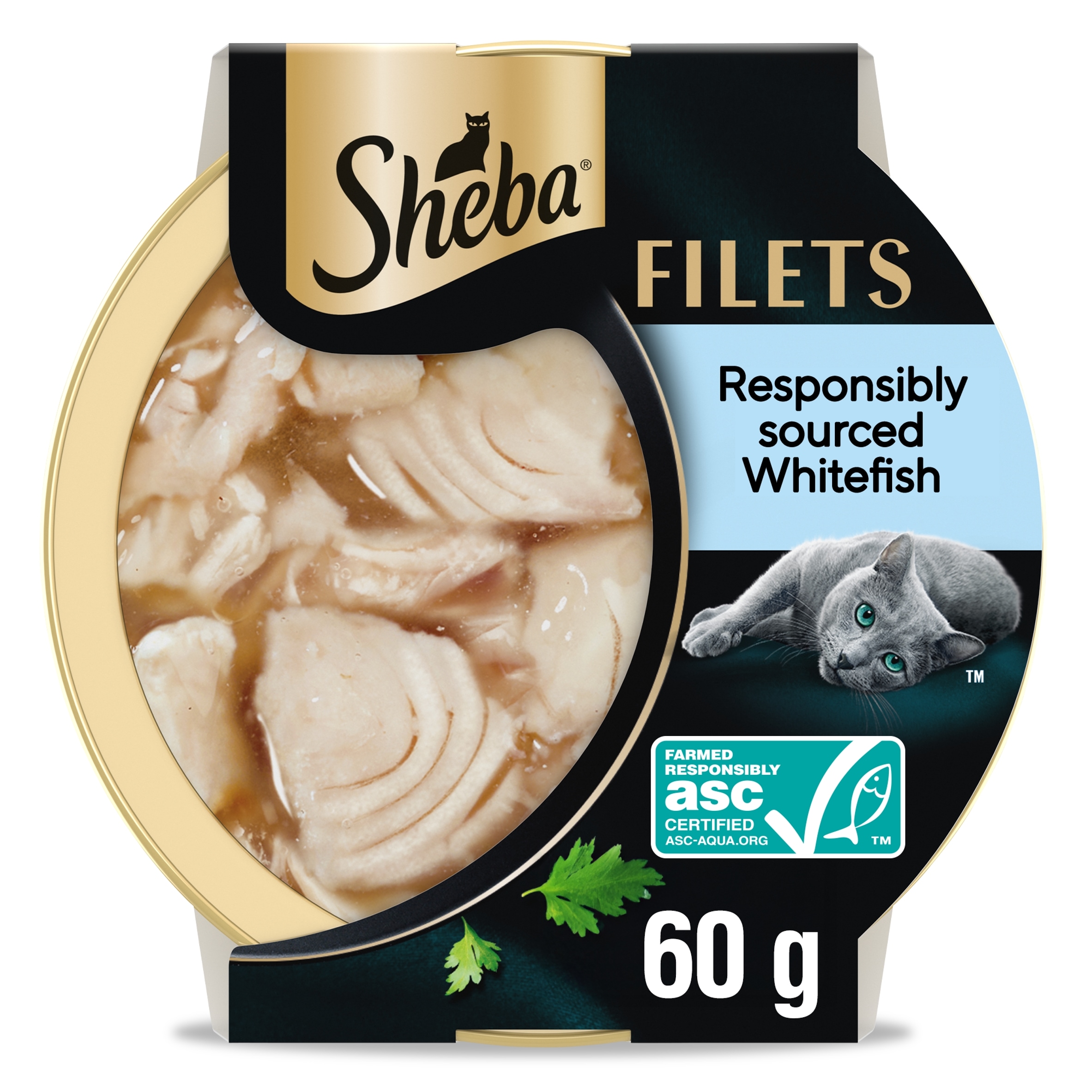 Sheba Fillets Cat Food Responsibly Sourced Whitefish 60g - Tesco Groceries