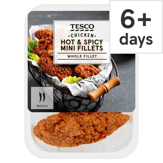 Tesco Hot & Spicy Breaded Chicken Mini Fillets 305G - Tesco Groceries